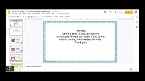 Time and Clock Practice Google Slides™ Activity by Teaching the ND