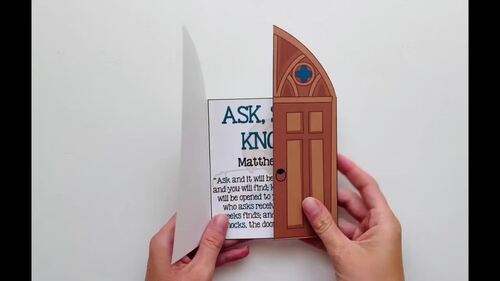 Ask, Seek, Knock Bible Craft Activity, Sunday School, Matthew 7:7-8 ...