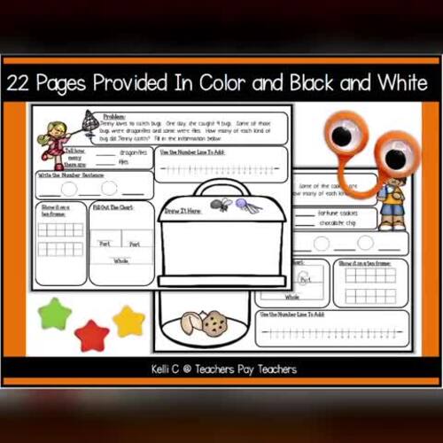 1st Grade Math Word Problems Missing Addends But Sum Provided Add to 20