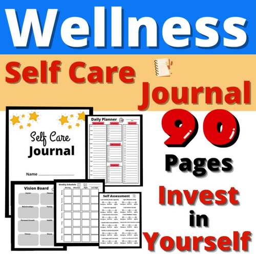 Wellness Self Care Journal Teacher Principal Staff Resource | TPT