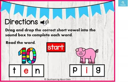Short Vowels A, E, I, O, U CVC Word Boom Cards™ by Daydreaming About Data