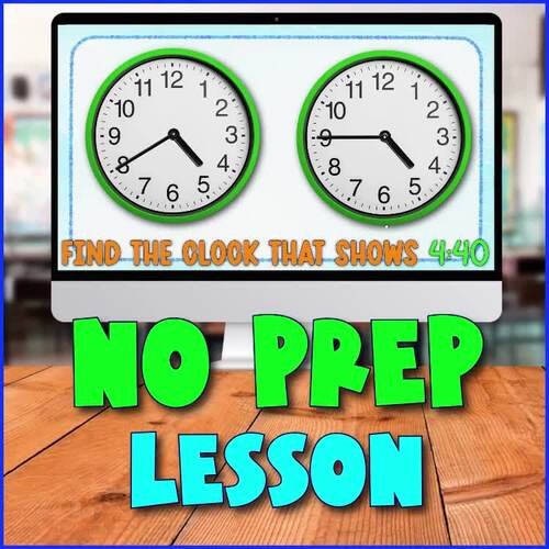 Time to the Nearest 5 Minutes | AM & PM | Self-Checking Clock Lesson NO ...