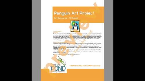 Penguin Sunrise Oil Pastel Art Lesson | Winter Drawing Activity | TPT