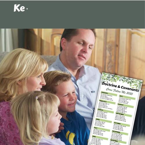 2025 Doctrine & Covenants Reading Schedule Bookmarks, Come Follow Me Study