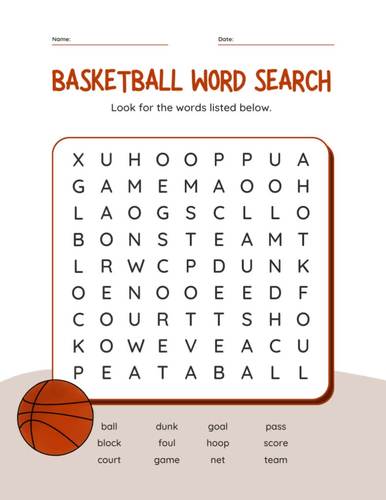 Basketball-themed Activity Book (activities for the young reader and ...