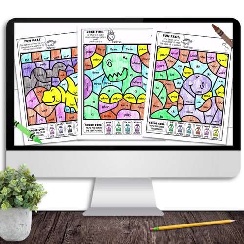 Editable Color by Code Sight Word Practice Morning Work Bundle | TPT