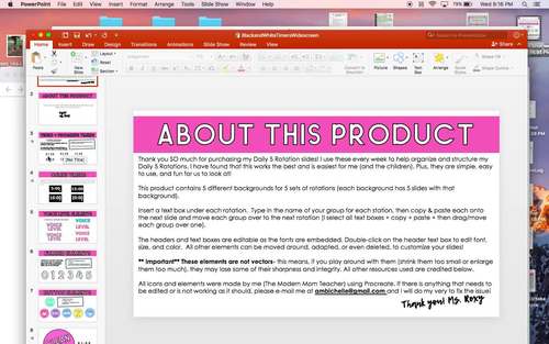 Guided Reading Daily 5 Black & White Slides w/ Timers + Voice Levels ...