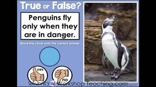 Google Slides™ Science True False Nonfiction Animal Facts Penguins