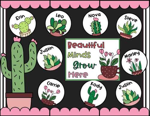 Back to School Bulletin Board Idea Beautiful Minds Grow Here Door Decor