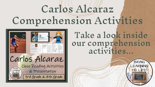 Carlos Alcaraz Close Reading Passage & Comprehension Activities | 3rd ...