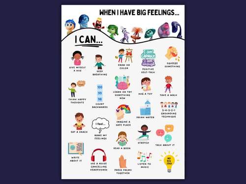 Inside Out 2 Feelings Coping Skills Poster | Coping Tools Poster ...