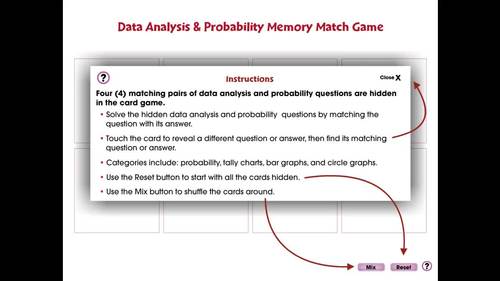 Data Analysis & Probability: Memory Match Game - NOTEBOOK Gr. PK-2