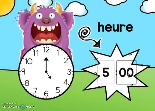 Lire l'heure 1re et 2e année Boom Cards French distance learning