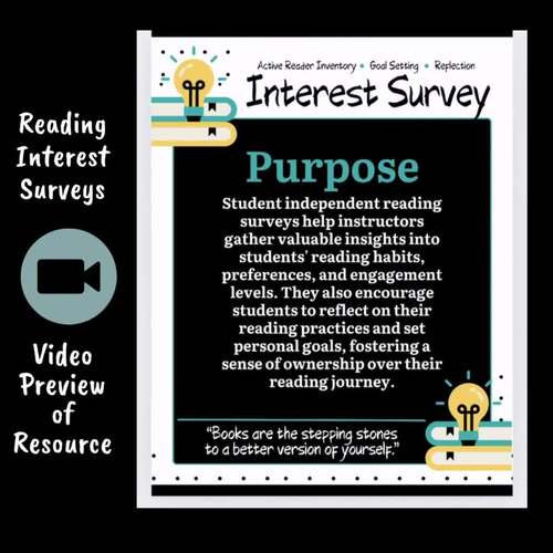 Back-to-School-Reading Interest Surveys & Goal Setting-Editable Canva Link