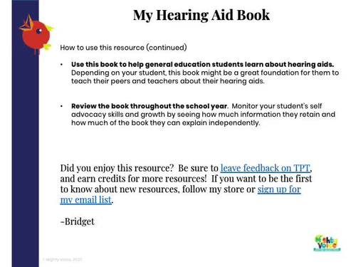 Self Advocacy Skills - My Hearing Aid Book for Deaf Education & Speech ...
