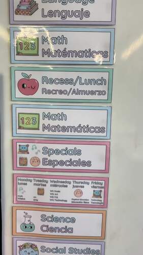 Class Schedule, Labels, and Hall Passes ENGLISH AND SPANISH | TPT