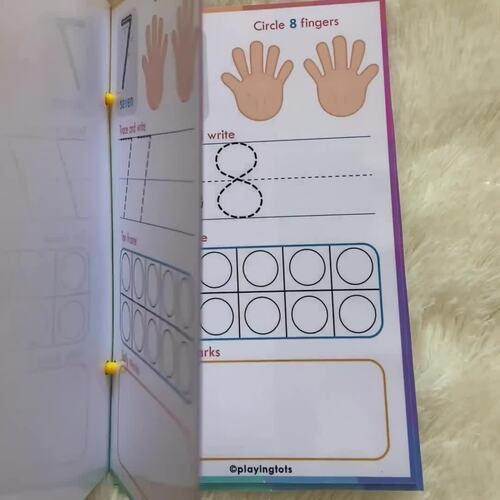 Mini Number Activity Book, Toddler Workbook, Number Tracing Worksheet ...