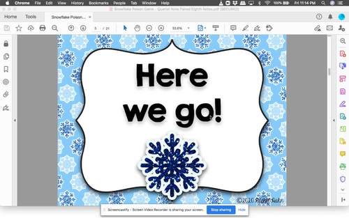 Snowflake Poison Rhythm Game - Quarter Note and Paired Eighth Notes