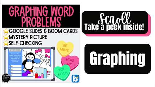 2nd Grade Valentine's Day Graphing Word Problems Digital Game Resource