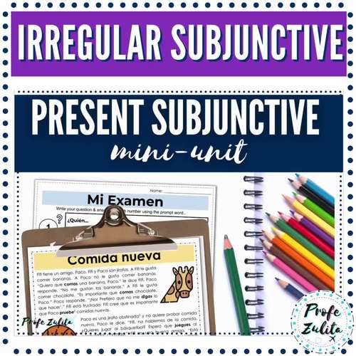 Spanish Present Regular Subjunctive subjuntivo Short Story Reading ...