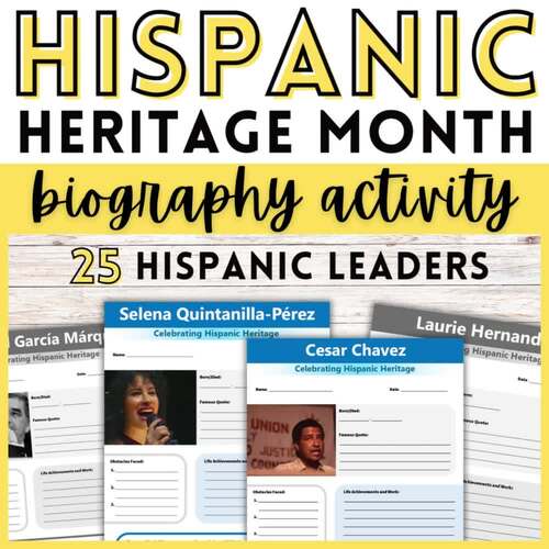 Hispanic Heritage Month Research Activity Biography Templates Hispanic ...