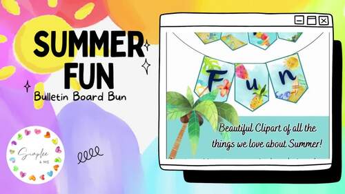 Printable | Summer Fun | Bulletin Board | Bunting | Watercolour by ...