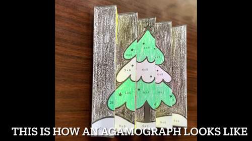 Winter or Christmas Agamograph Color by Code Templates (Commercial Use)