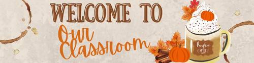 16 Pumpkin Spice Google Classroom Banners (8 Animated & 8 Static)