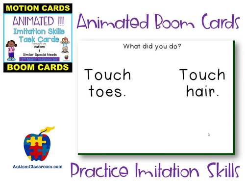 ANIMATED Motor Imitation Skills BOOM Cards - Set 2 (Distance Learning)