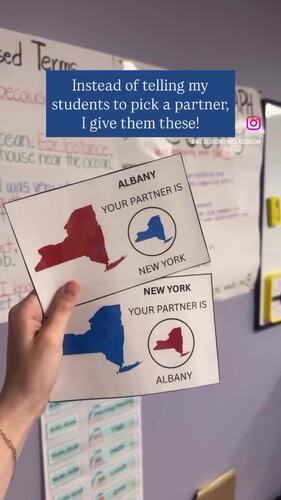 States and Capitals – Partner Match-Up | Movement & Memorization Activity