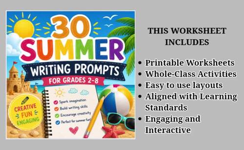Summer Writing Prompts for Grade 2–8 | Fun Creative Journal Activities ...