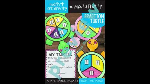 Fraction Craft - Turtle Fractions by From the Pond | TPT