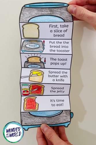 Making toast sequencing activity fold out by Wonder at the World