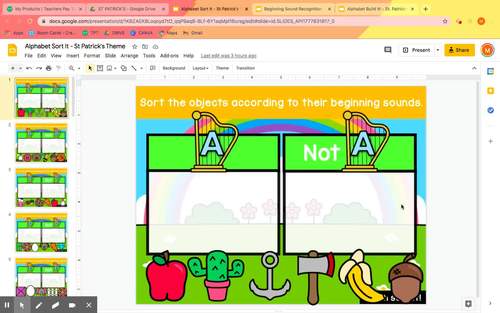ST. PATRICK'S Alphabet and Beginning Letter Sounds Digital | Google Slides