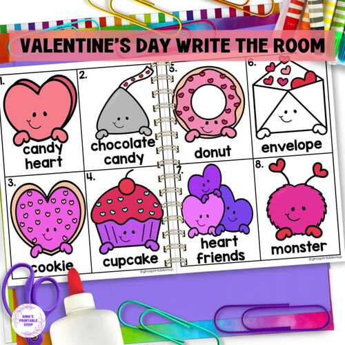 Valentine’s Day Write the Room | Literacy Center Vocabulary & Writing ...