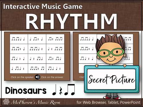 Interactive Rhythm Game Eighth Notes Reveal the Secret Picture {Dinosaurs}