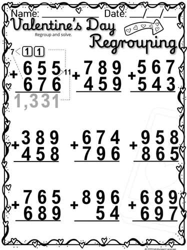 2nd, 3rd, Grade Valentines Day Packet ELA and Math January February