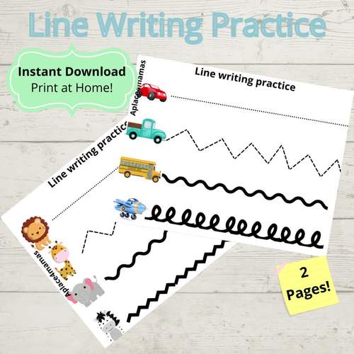 Line Tracing Worksheets, Line Drawing, Line Writing by Aplace4mamas