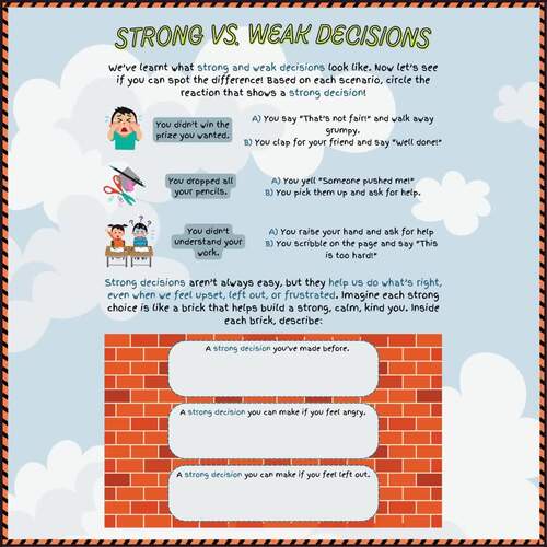 Strong VS Weak Decisions Social Story | SEL| Problem Solving & Self ...