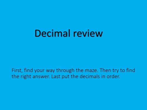 Decimal review (interactive PowerPoint) Self check by Accommodating with KC
