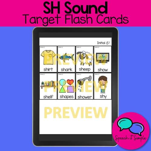 SH Sound Articulation Target Cards - Artic - Apraxia - Phonology ...