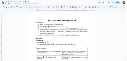 Texas Native Vocabulary Activity | 7th Grade Texas History | TPT