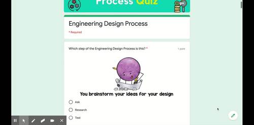 Engineering Design Process Digital Quiz Assessment Benchmark in Google ...