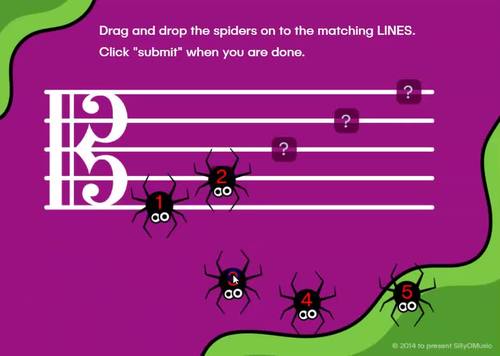 Music Distance Learning: Alto Clef Staff - Spider Spelling Halloween ...