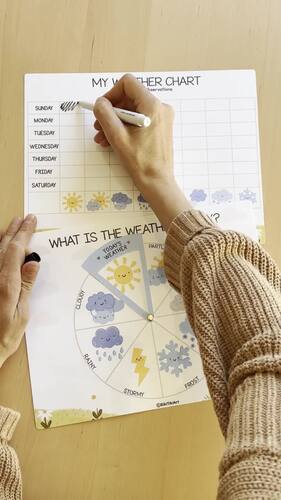 Weather Wheel Activity, Preschool Weather Chart Worksheets, Toddler ...