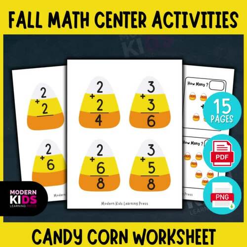 Fall Math Center Activities with Candy Corn by ModernKids LearningPress
