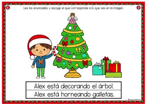 BOOM CARDS Lectura de Oraciones Navideñas by Paidos Recursos Didacticos