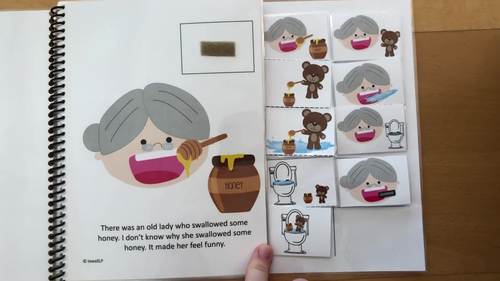 Interactive Apraxia Book Old Lady Who Swallowed Honey C1V1C2V2 Distance ...