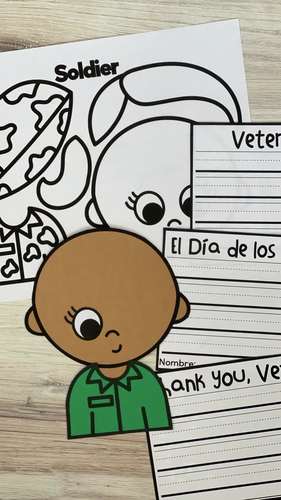 Veterans Day Craft in English & Spanish Manualidad del Día de los ...