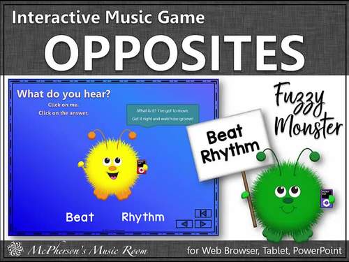 Music Opposite Beat or Rhythm Interactive Music Game {Fuzzy Monsters}
